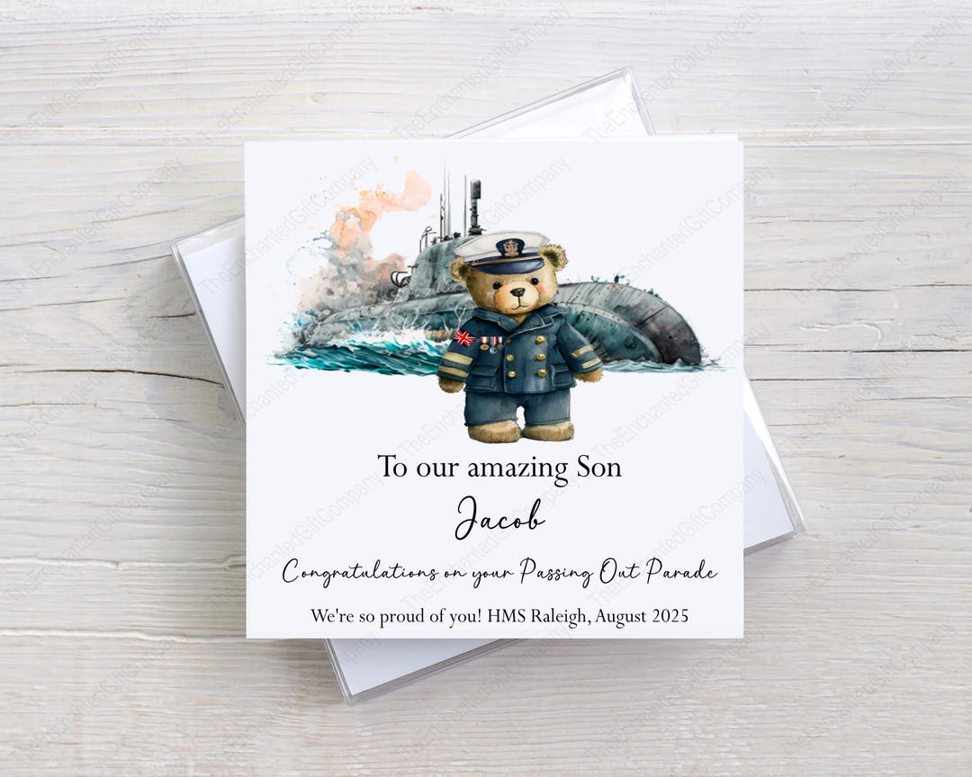 Passing Out Card, Personalised Royal Navy Submarine Passing Out Parade ...