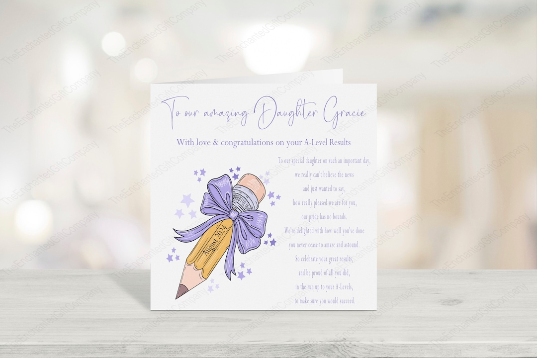 Personalised Exam Results Card, on Your Exam Results Card, Daughter ...