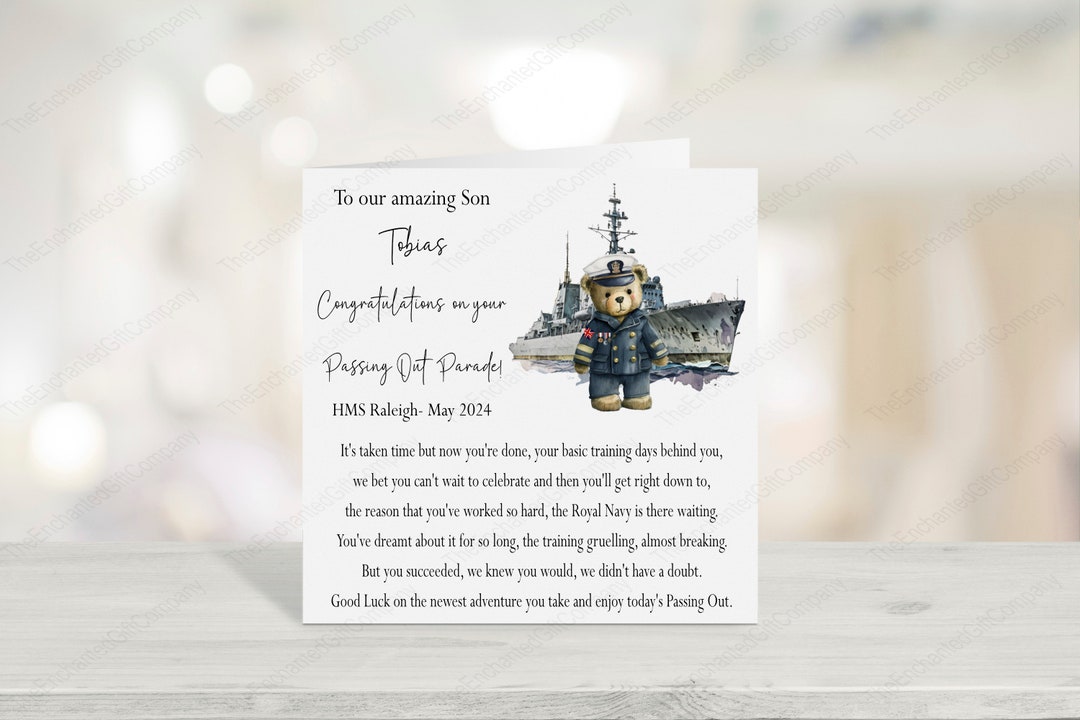 Passing Out Card, Personalised Royal Navy Ship Passing Out Parade ...