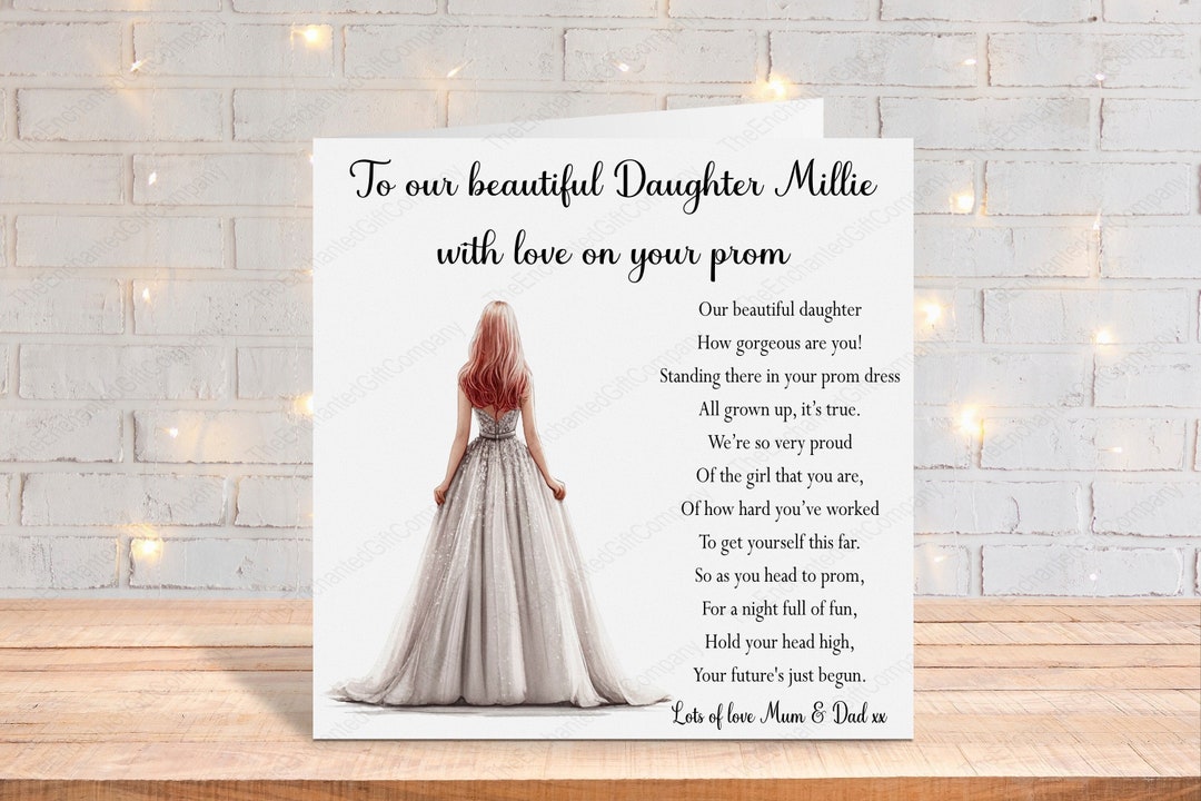 Personalised Prom Card, Leavers Ball Card, Prom 2024 Card for Daughter ...