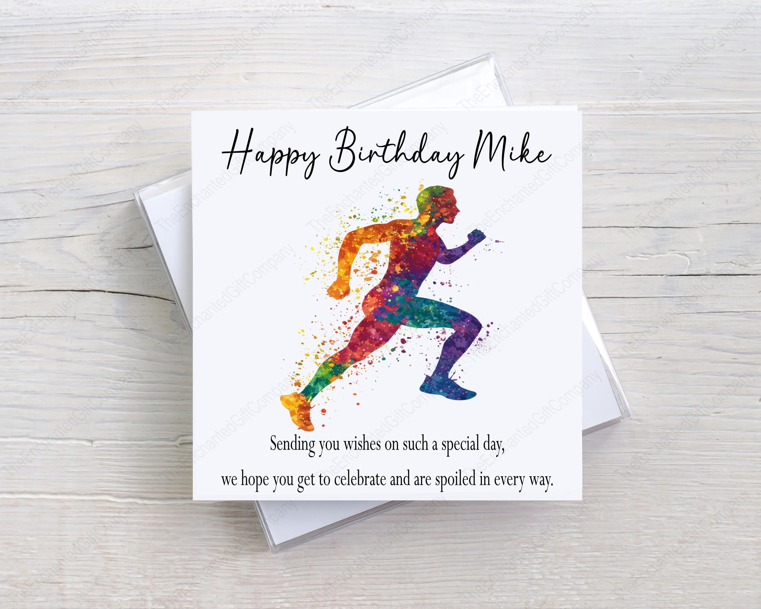 Running Card, Personalised Runner Birthday Card for Boy's, Runner ...