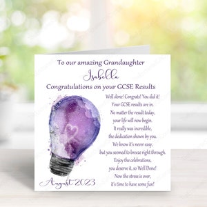 Congratulations on Your GCSE Results Card, GCSE Card, School Exam ...