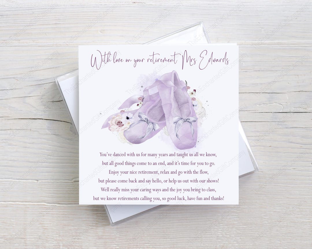Personalised Retirement Card, Ballet Teacher Leaving Card, Dance ...