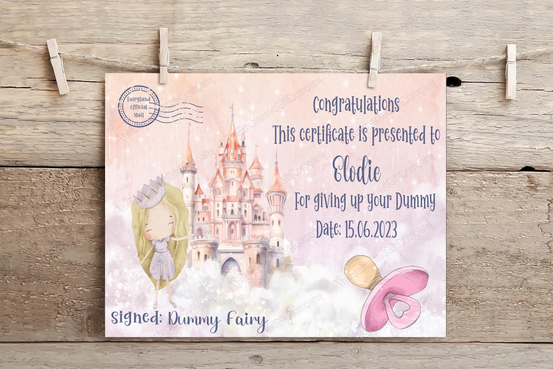 Personalised Dummy Fairy Certificate, Certificate From Dummy Fairy ...