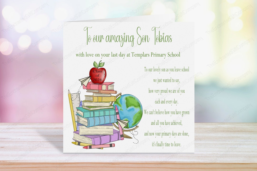 Son on Your Last Day at Primary School Card, Last Day at Junior School ...