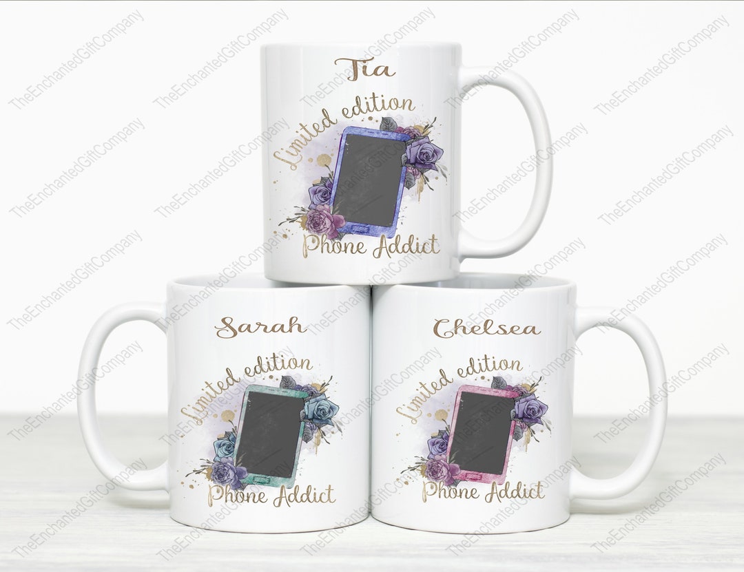 Personalised Phone Addict Mug Gift. Phone Addict Gifts. Gifts for Girls ...