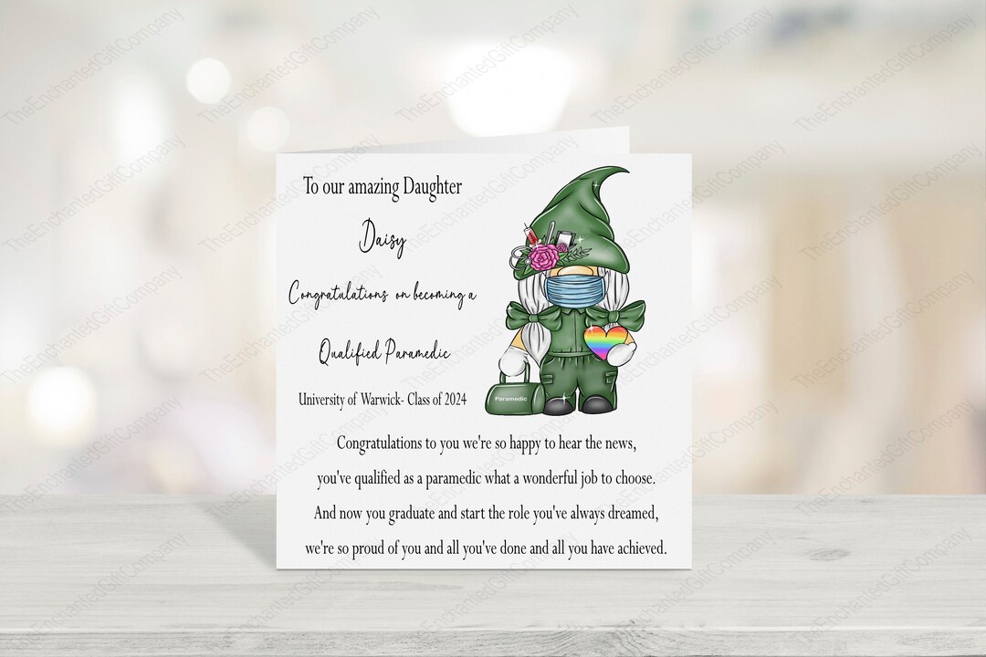 Congratulations on Becoming a Paramedic, Graduation Card, Paramedic ...