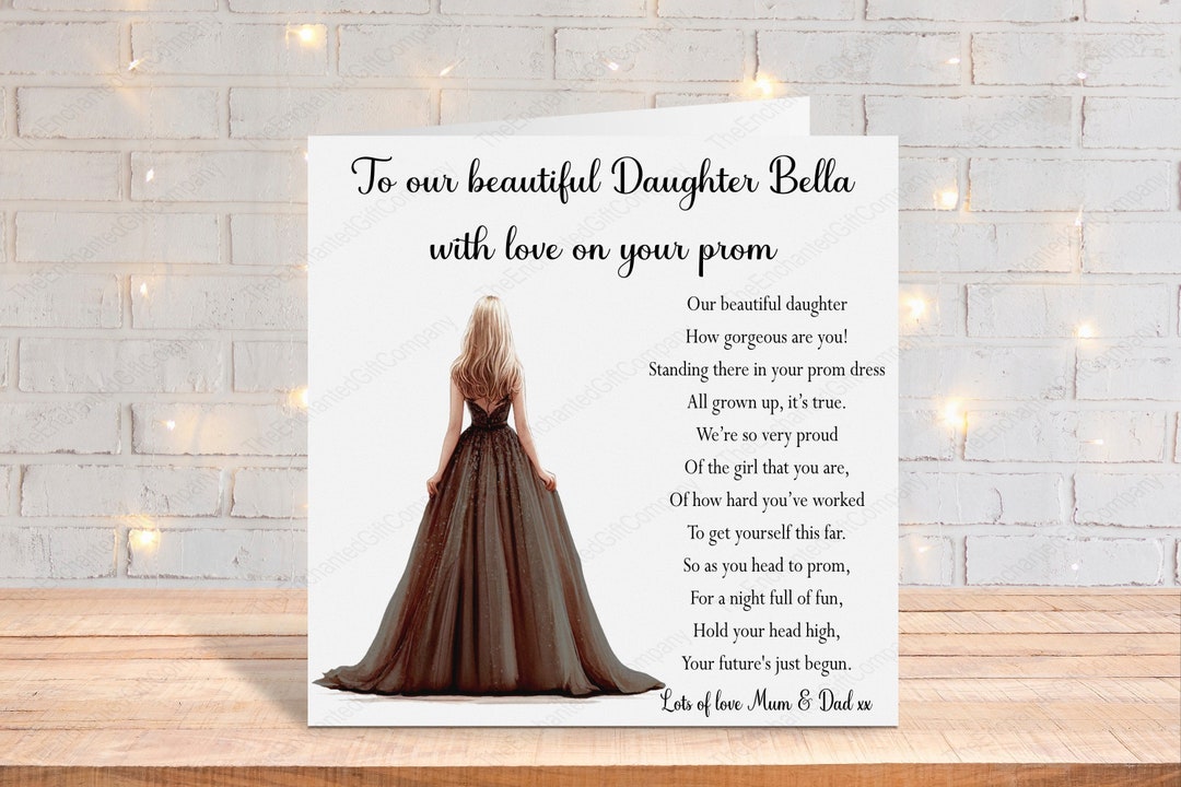 Personalised Prom Card, Leavers Ball Card, Prom 2025 Card for Daughter ...