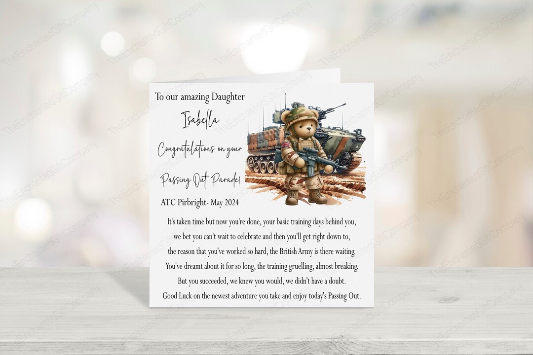 Passing Out Card, Personalised Army Soldier Combat Tank Passing Out ...