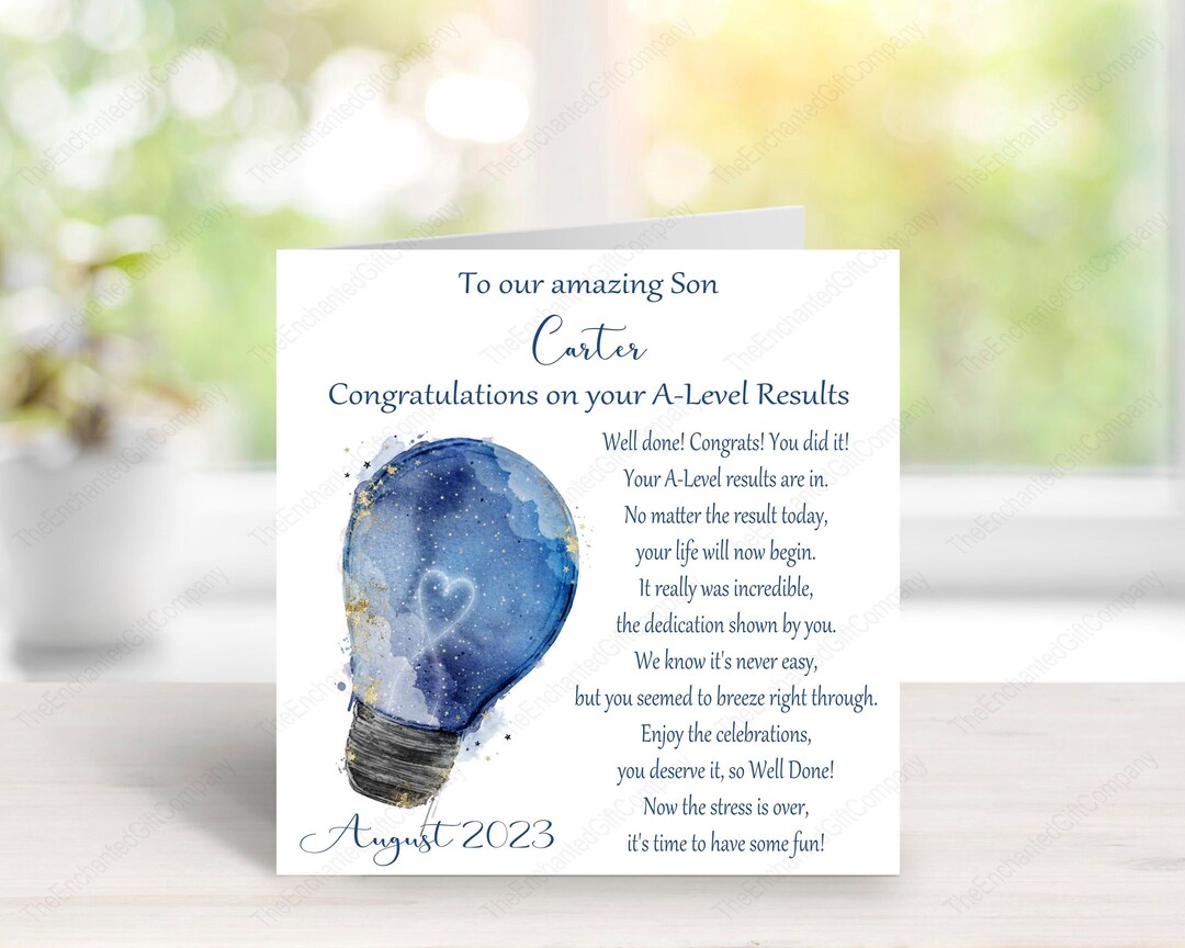 Congratulations on Your A-level Results Card, A-level Card, Sixth Form ...