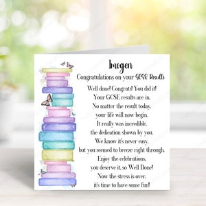 Congratulations on Your GCSE Results Card, GCSE Card, School Exam ...