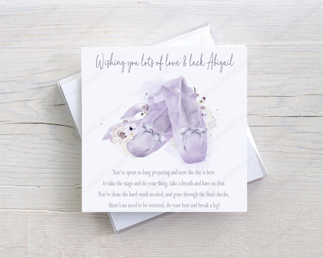 Personalised Ballerina Good Luck Card Daughter, Goddaughter ...