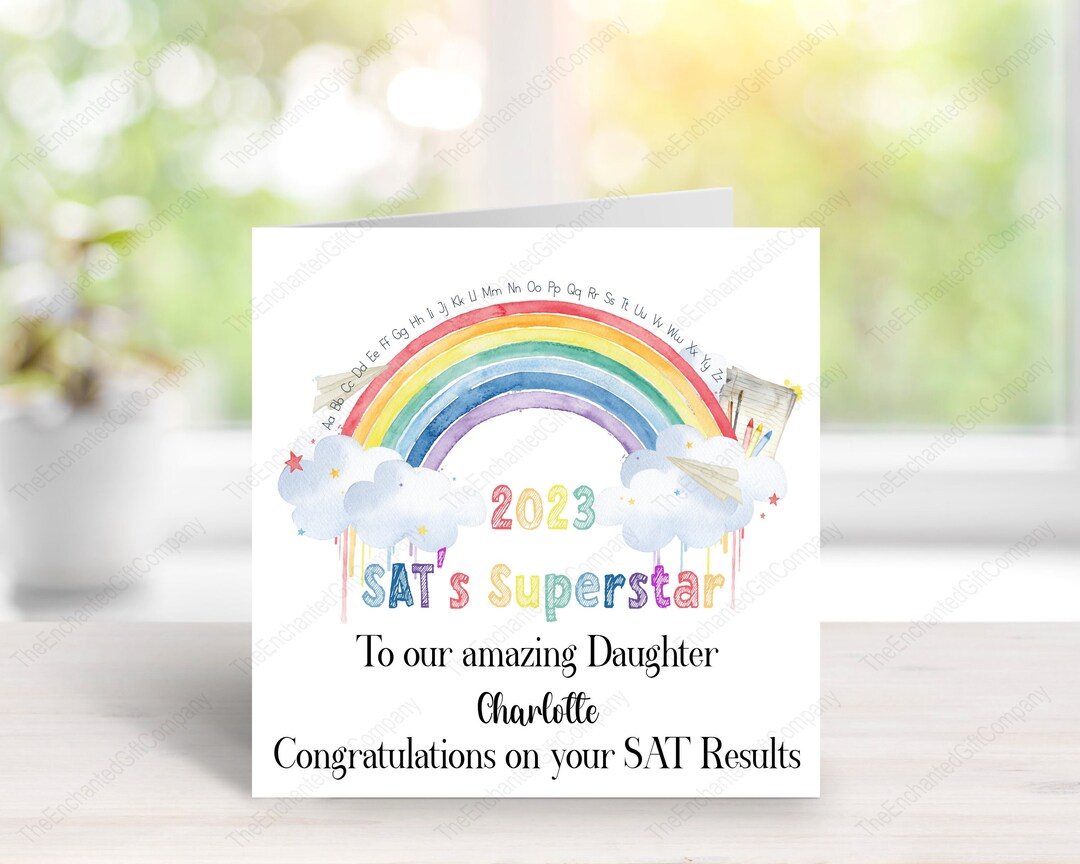 Congratulations on Your Sat's Results Card, SAT Card, School Exam ...