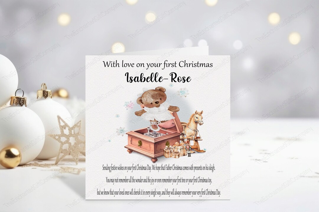 Personalised Baby's 1st Christmas Card First Christmas - Etsy