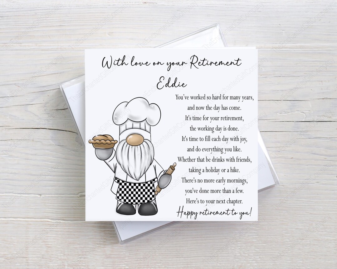 Personalised Chef Retirement Card, Chef Retirement Card for Him ...