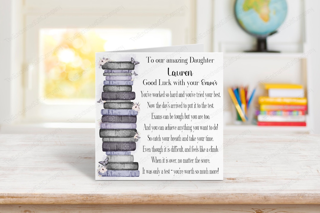 Good Luck in Your Exams Card, Exam Card, Exams Card, Secondary School ...