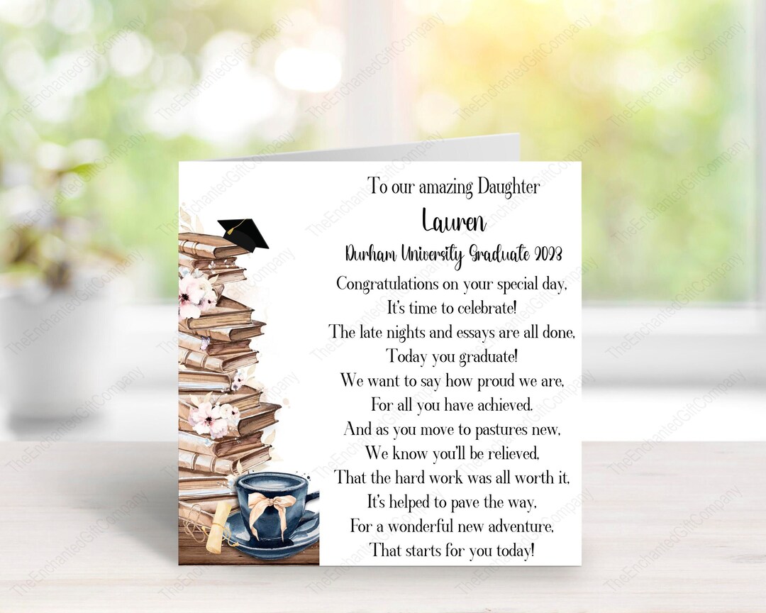 Graduation Card, Congratulations on Your Graduation, Personalised ...