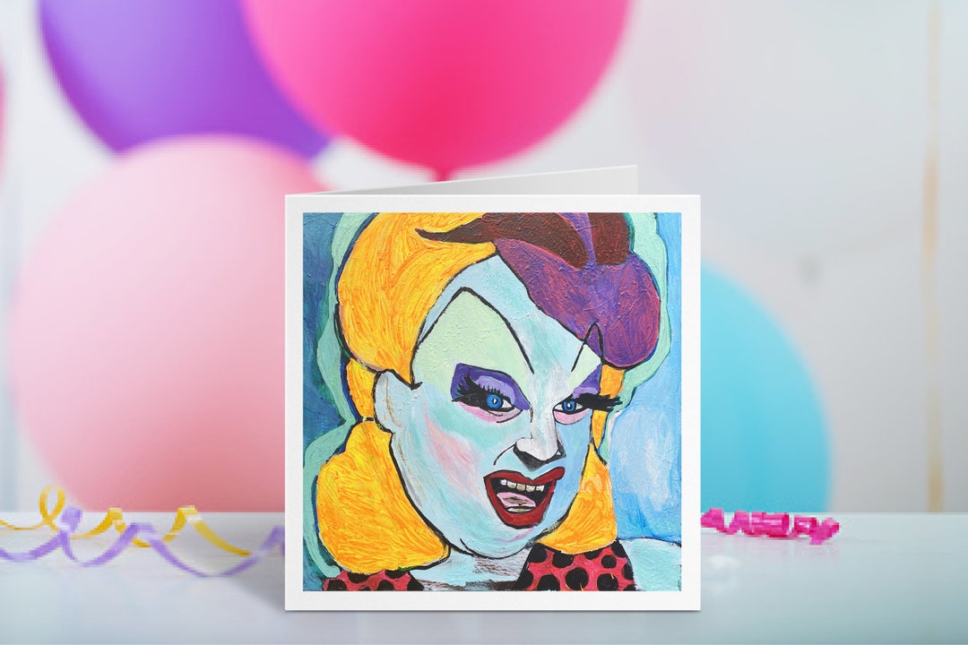 Babs Johnson Birthday Card Divine Pink Flamingos John Waters Edith ...
