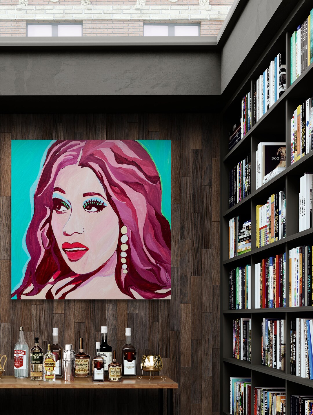 Cardi B Original Painting by Wayne Hollowell | 36 In. X 36 In ...