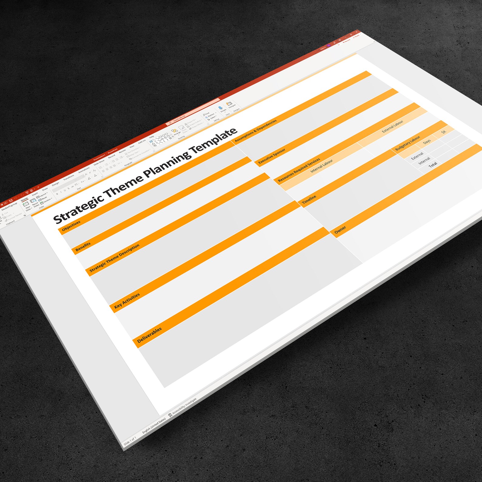 Strategic Theme Planning Template: Business & Project Plan (printable ...