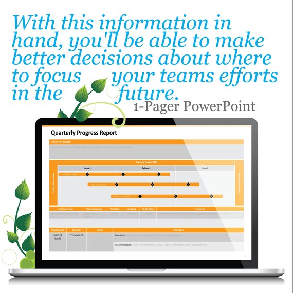 Quarterly Project Progress Report 1-pager Project - Etsy