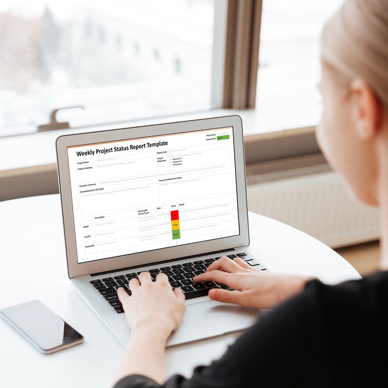 Project Status Template: 1-page Powerpoint Report - Etsy