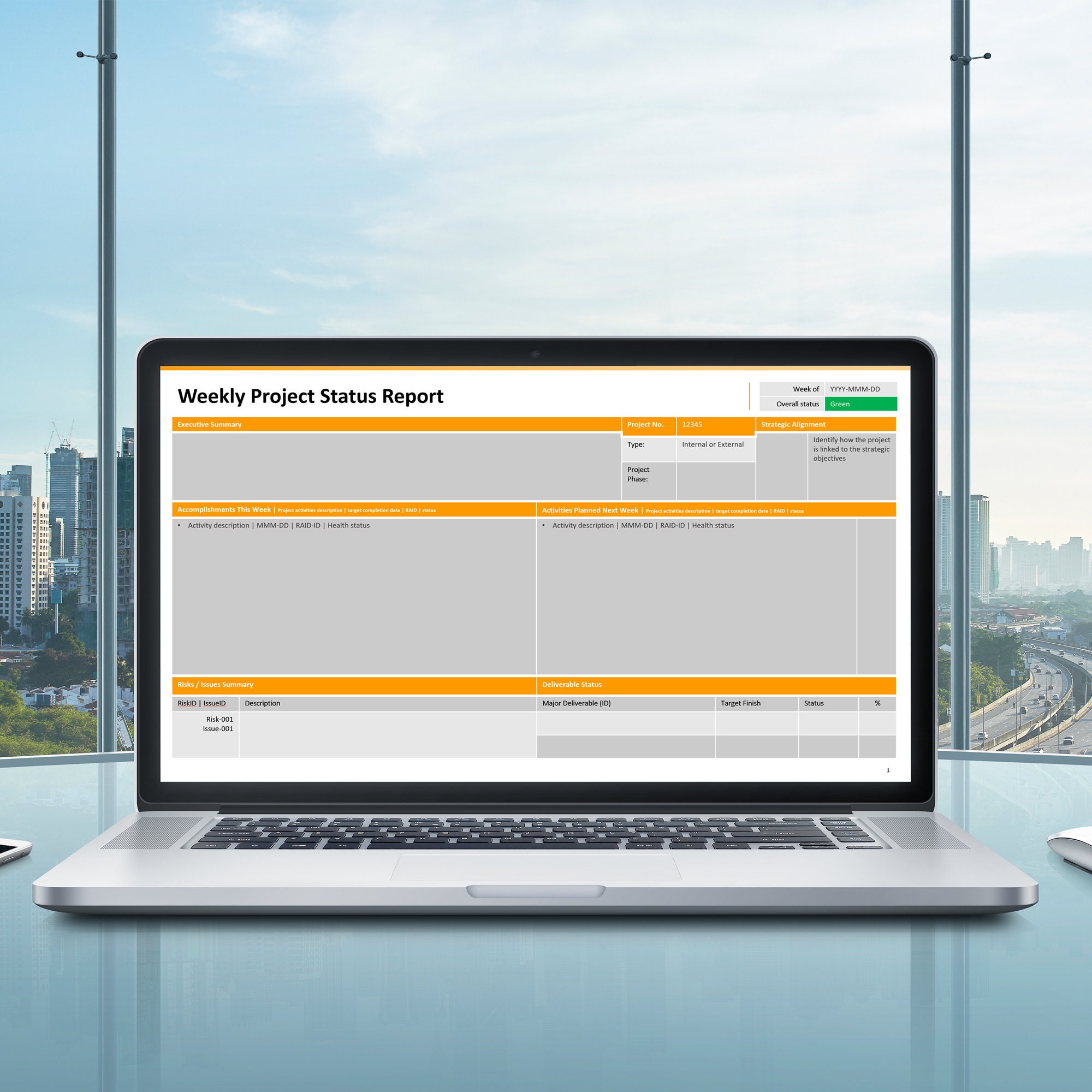 Weekly Project Status Template | 1-pager | Project Management | Project ...