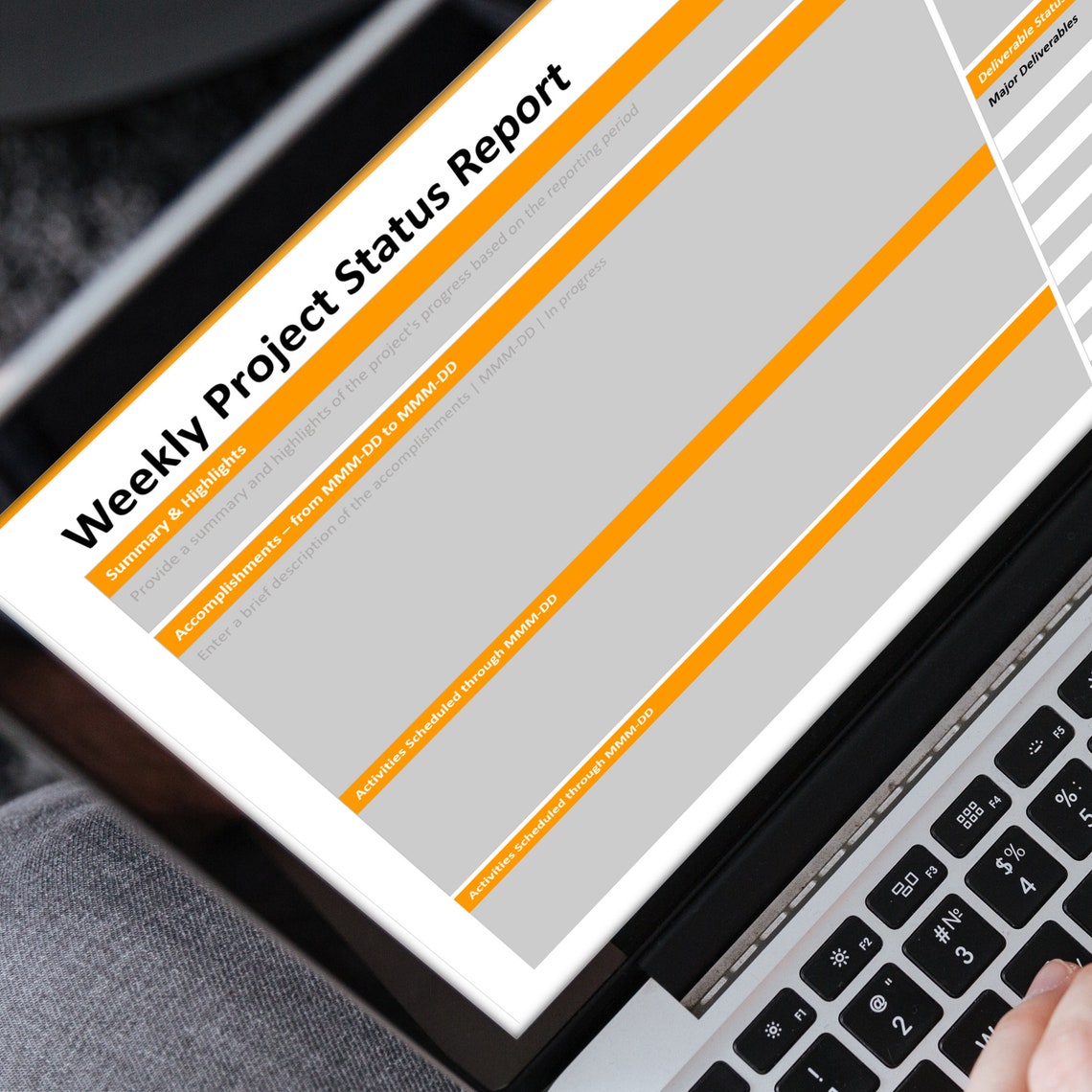 Weekly Project Status Timeline Template 1-pager Printable Project ...