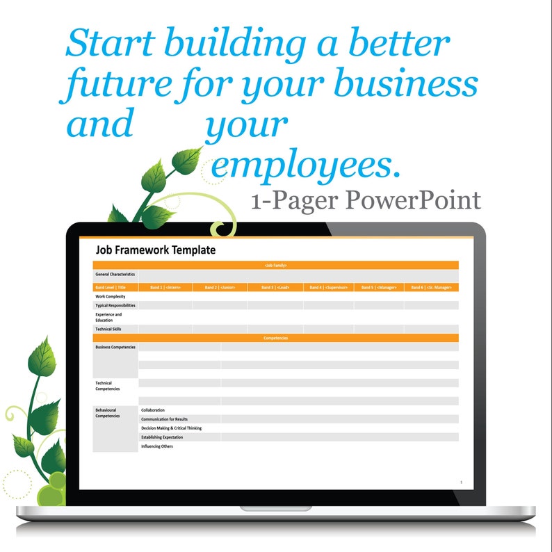 Career Ladder Template: Job Framework, Talent Development (1-pager ...