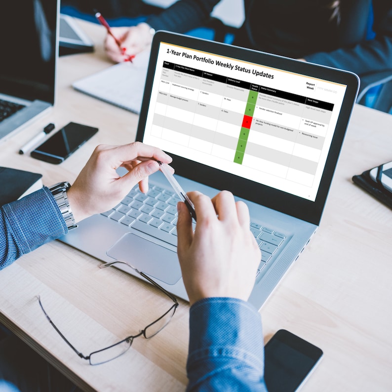 Project Planner Printable Portfolio Status Template for Project ...