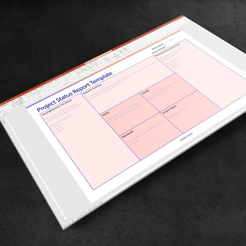 Pre-made Project Status Templates | Weekly Project Status Report ...