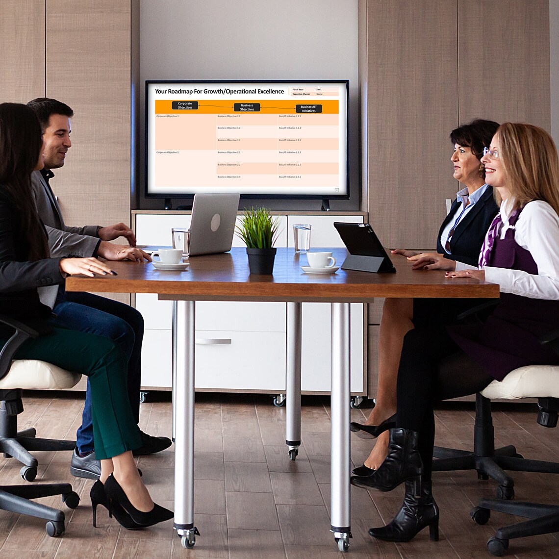 Business Roadmap Objectives Alignment Template | Action Plan ...