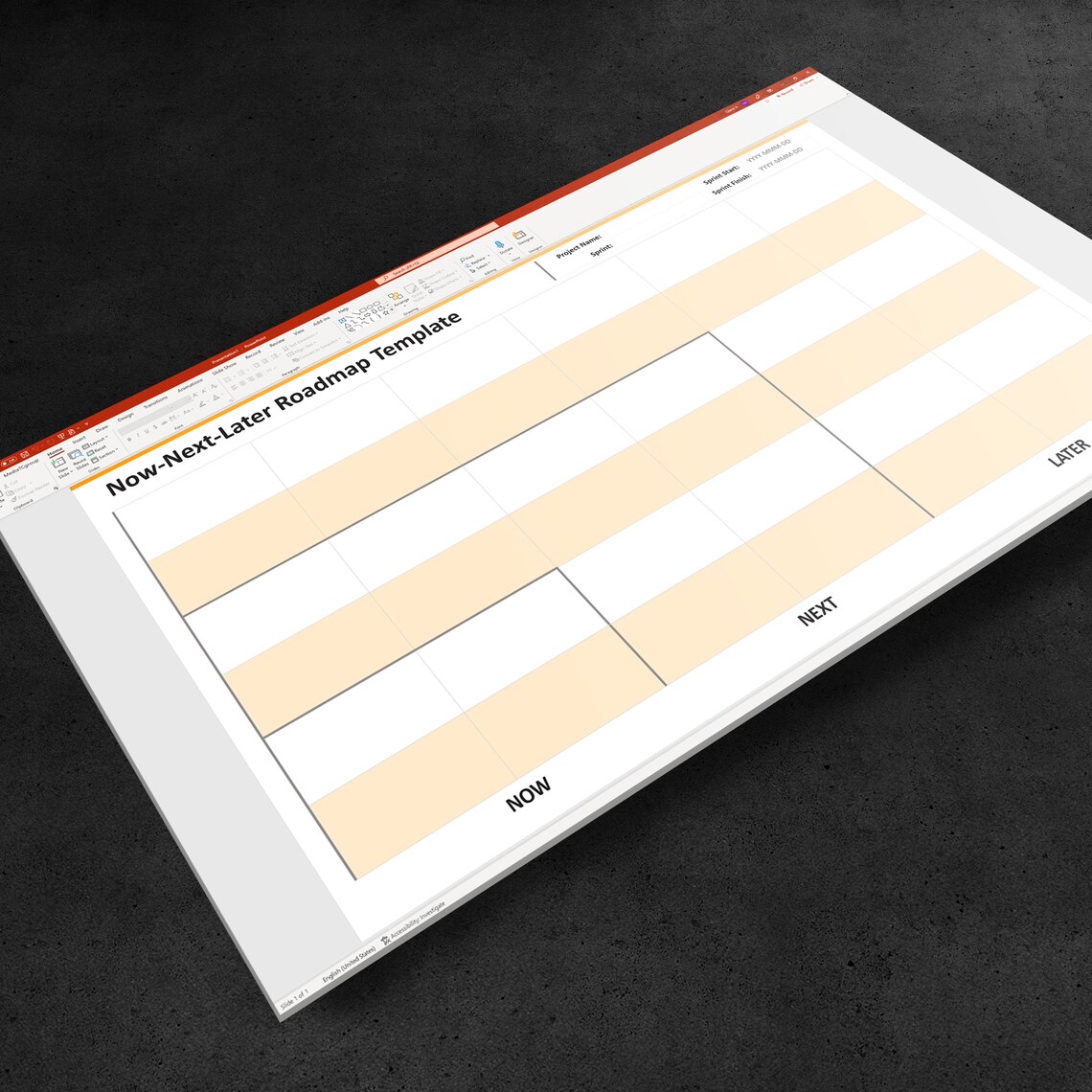 Agile Scrum Roadmap Template: Now-next-later 1-pager (powerpoint ...