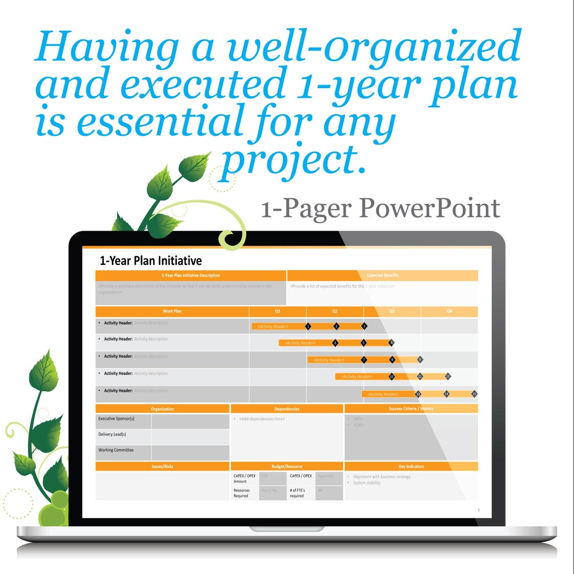 Portfolio Initiative Framework Template | 1-year Plan Initiative ...