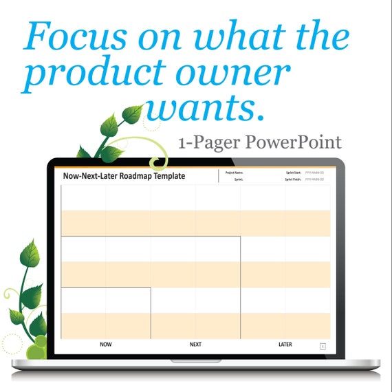 Agile Scrum Project Now-next-later Roadmap Template 1-pager - Etsy