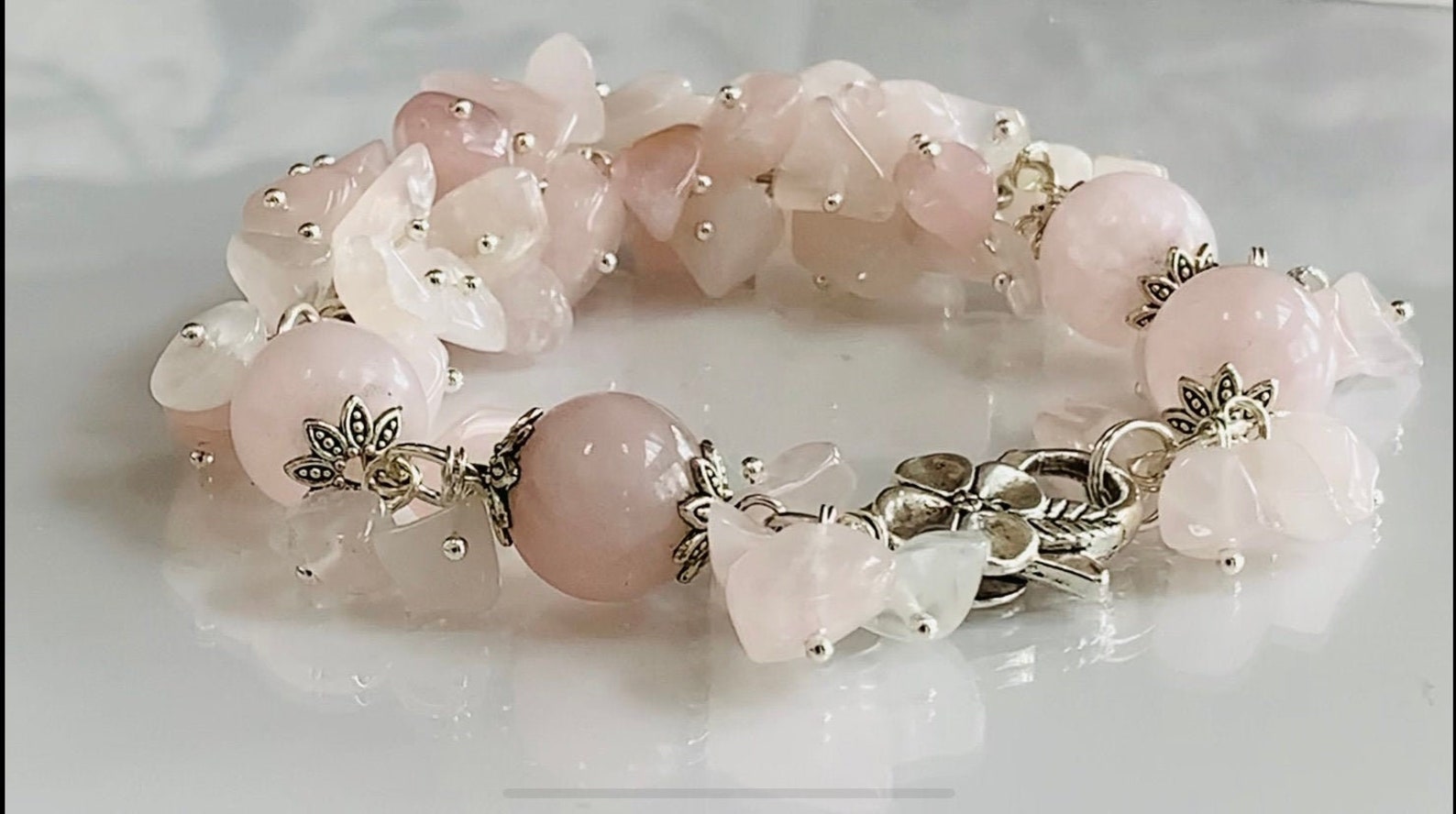 Rose Quartz Bracelet Genuine Rose Quartz Gemstones | Etsy Rose Quartz Bracelet Genuine Rose Quartz Gemstones | Etsy