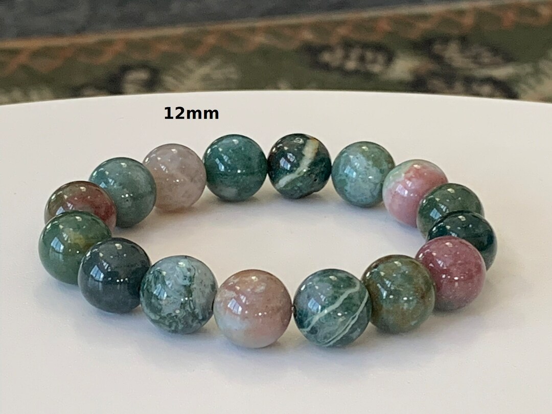 Natural Indian Agate Gemstone Bracelet for Men Agate Protection ...
