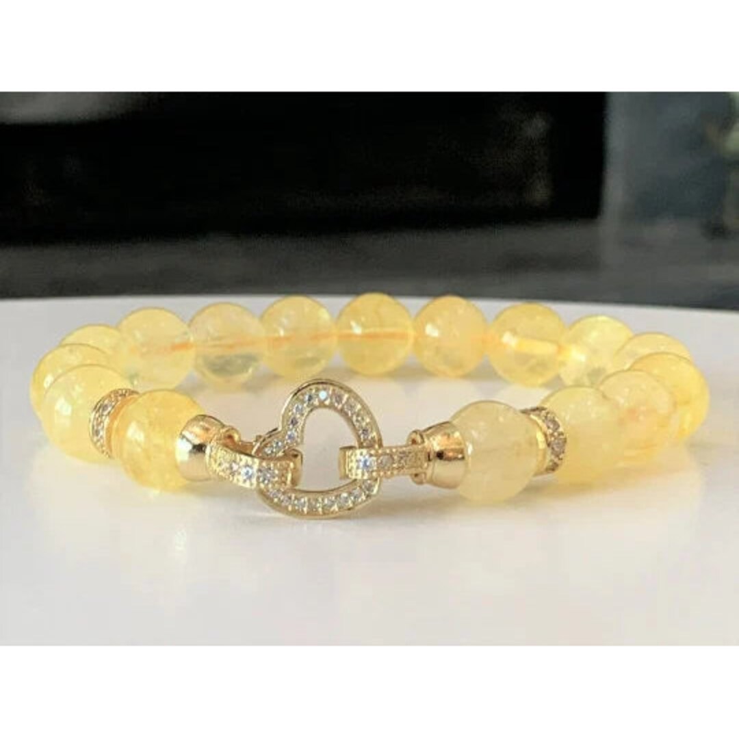 Citrine Bracelet, Natural Citrine Gemstone Bracelet, Citrine Stretch ...