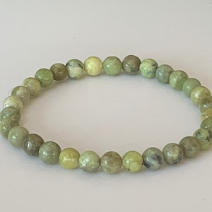 Peridot Bracelet, Natural Peridot Stretch Bracelet, 6mm Peridot Beads ...