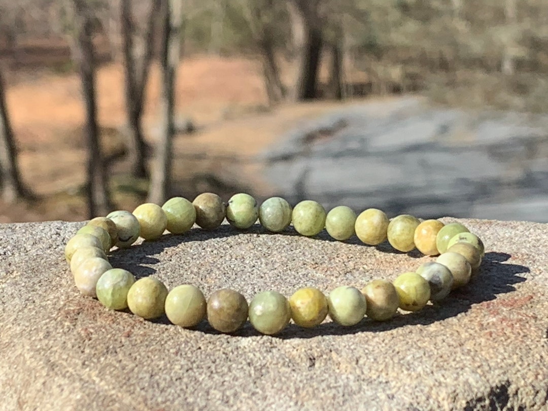 Peridot Bracelet, Natural Peridot Stretch Bracelet, 6mm Peridot Beads ...