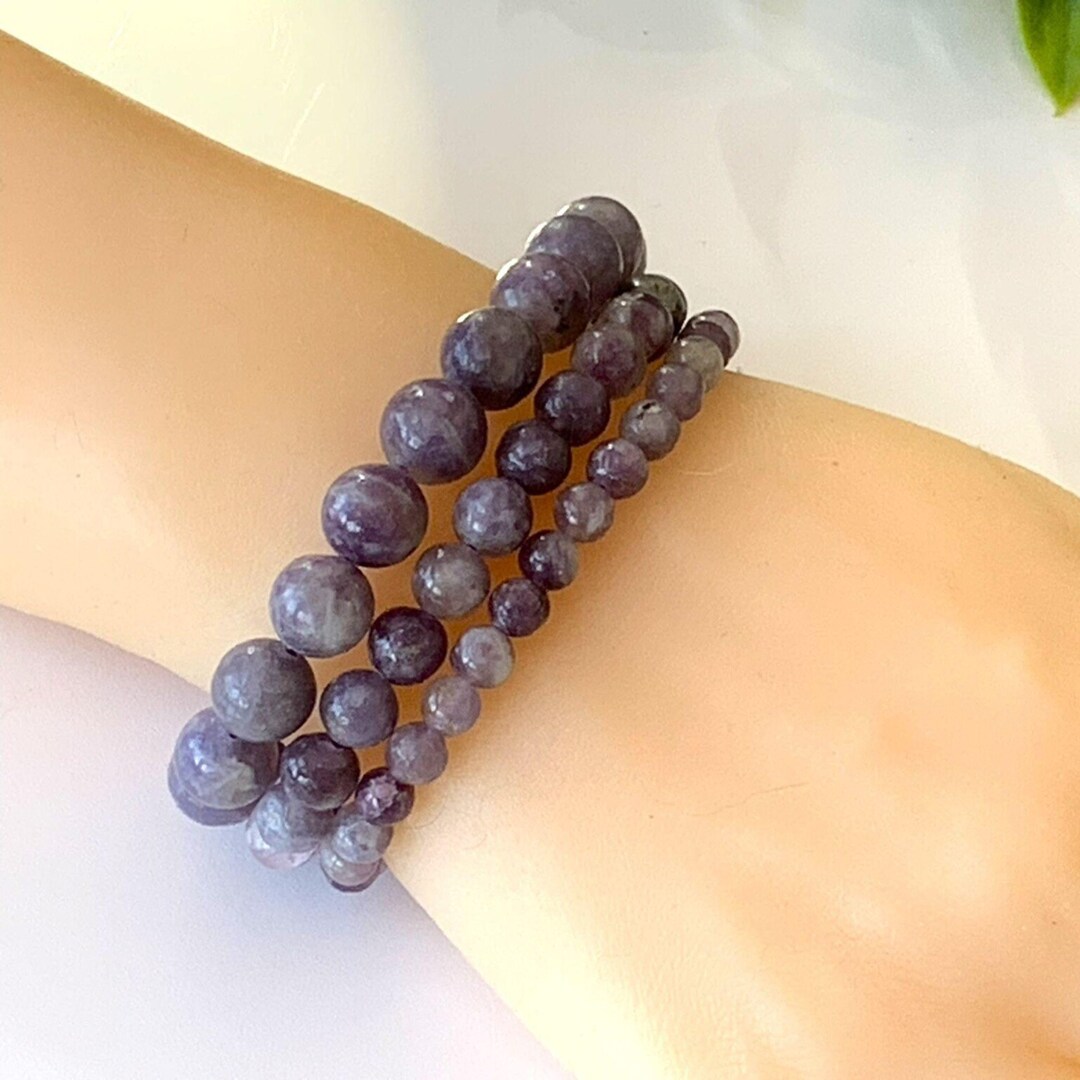 Cherry Blossom Tourmaline Gemstone Bracelet - Stretch Bracelet, October ...