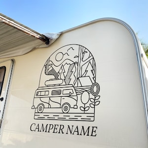 Custom Camper Van Life Linear Logo & Design / Personalised Vinyl ...