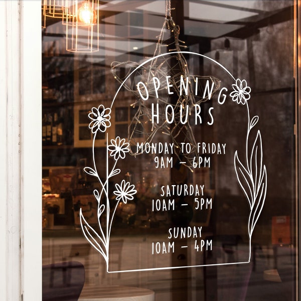 Opening Hours With Logo Stickers - Etsy