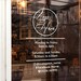 Custom Vinyl Opening Times Decal for Business With Logo Personalised ...