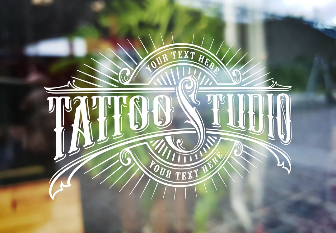 Custom Tattoo Shop Logo & Design Personalised Vinyl Cutting Sticker ...
