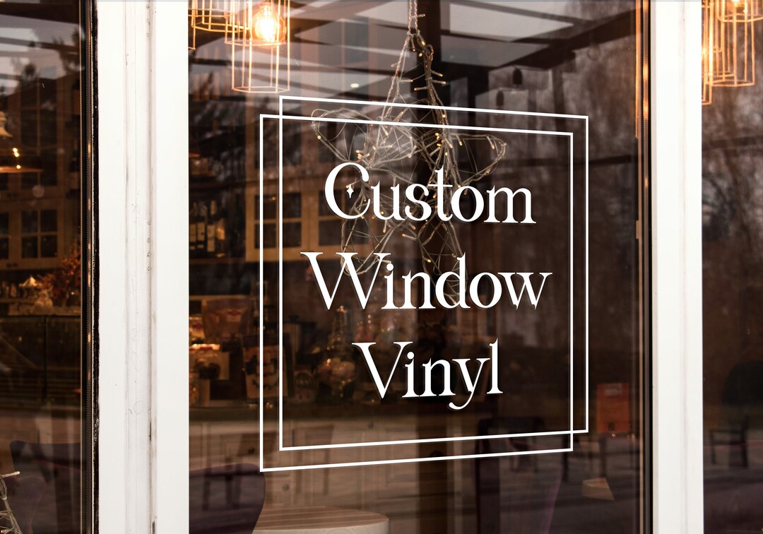 Custom Vinyl Window Decal Stickers With Outline Frame, Any Logo & Design, Personalised Cutting ...