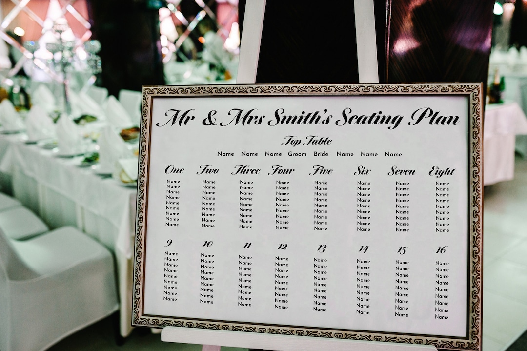 Custom Wedding Seating Plan Vinyl Sticker / DIY Transfers for Events ...