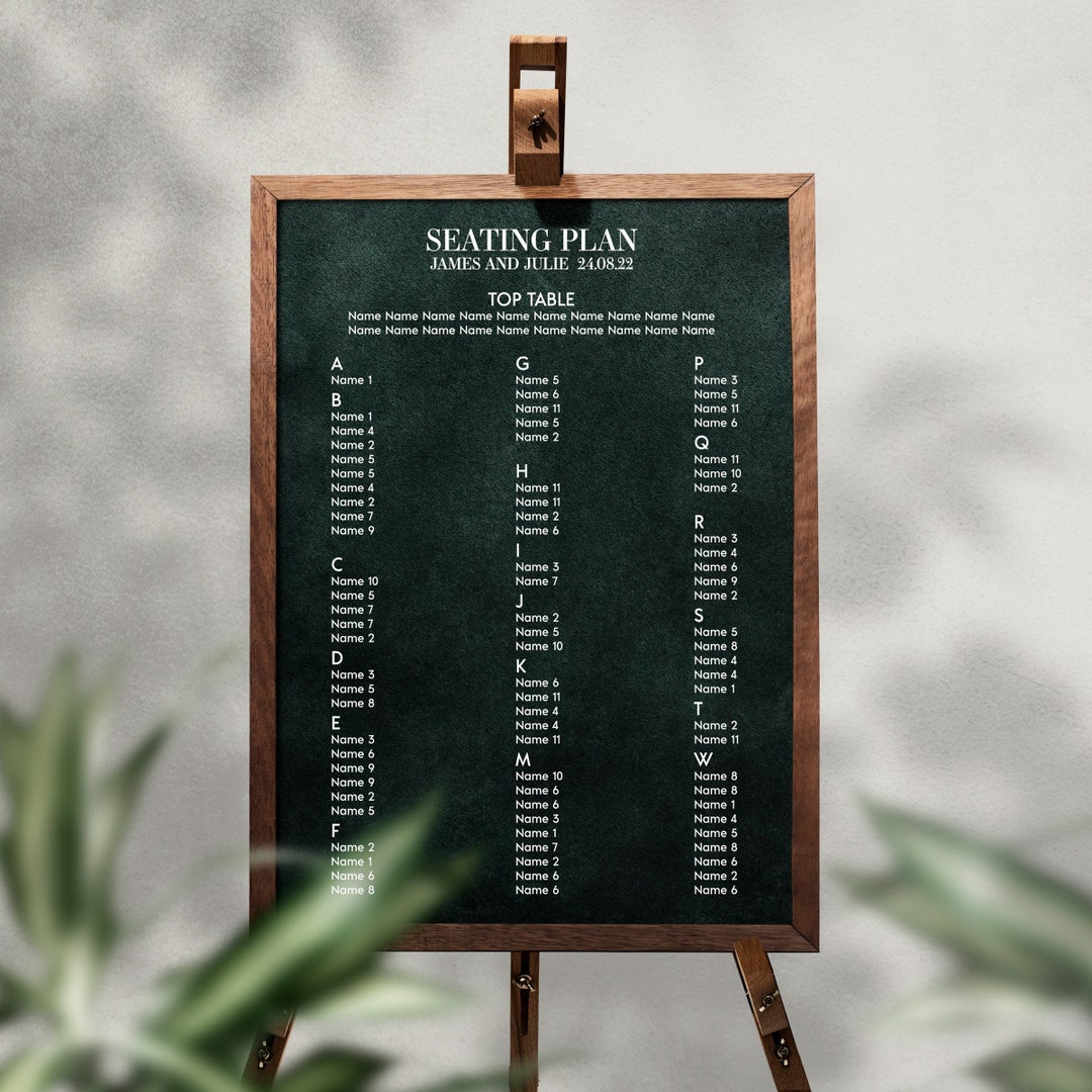 Custom Vinyl Wedding Seating Plan for Events & Special Occasions ...
