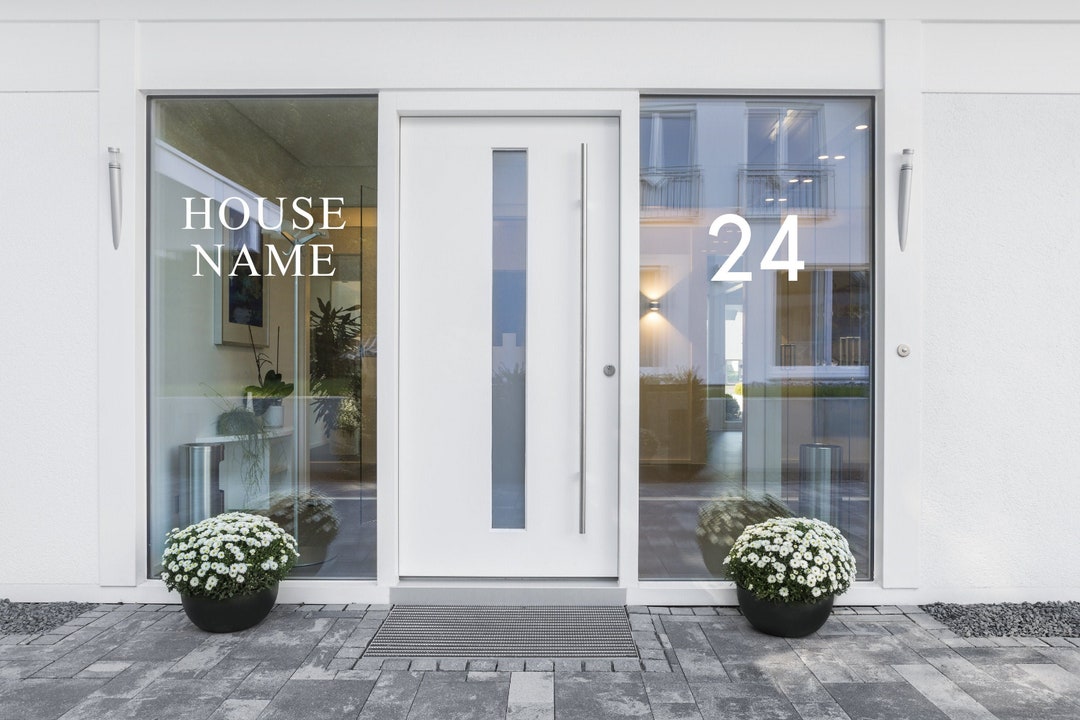House Door Number or Name Vinyl Sticker Decal Lettering for Windows ...