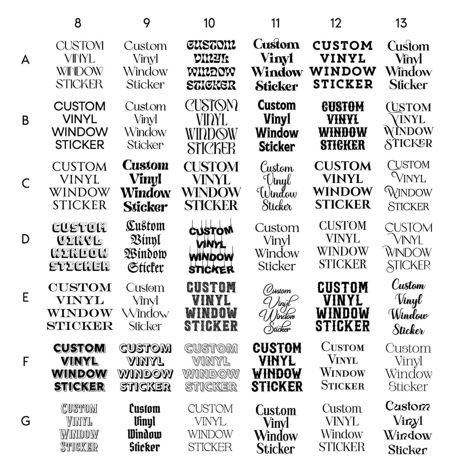 Custom Vinyl Window Decal Stickers Any Logo & Design, Personalised ...